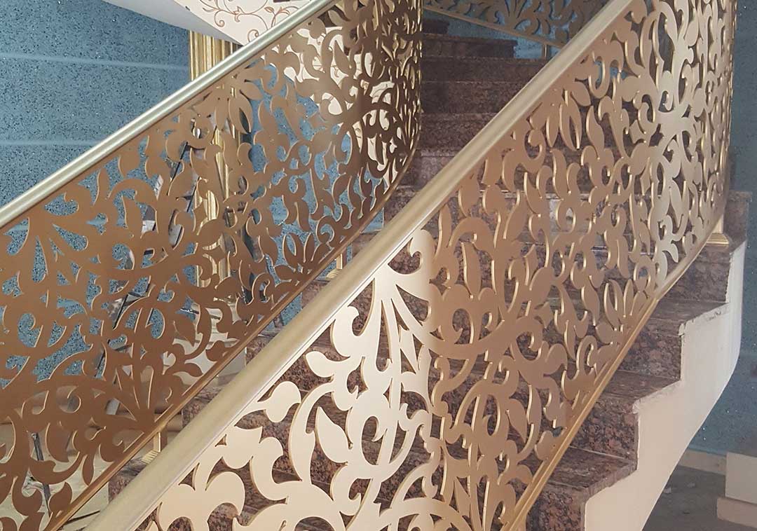 Laser Cut Pattern Handrails - TMI: Target Metal Industries
